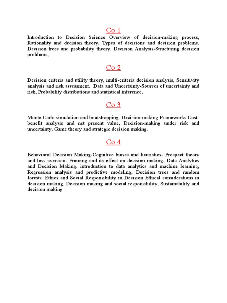 Introduction To Decision Science | PDF