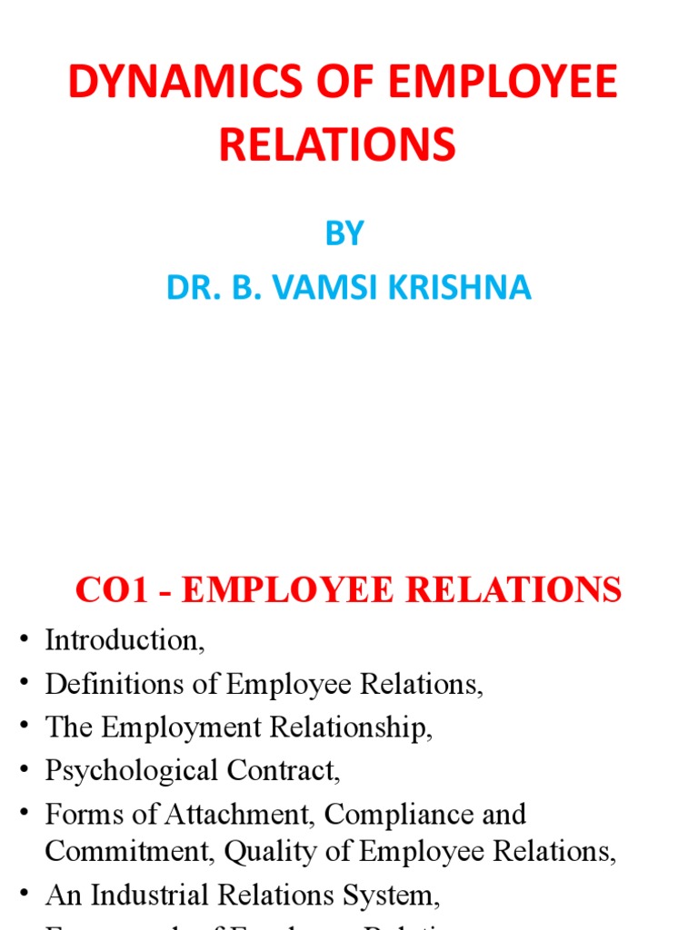 Dynamics of Employee Relations | PDF | Career & Growth