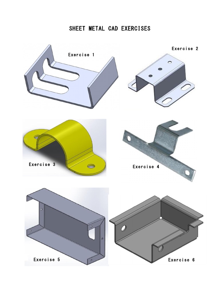 Sheet Metal Cad Exercises | PDF