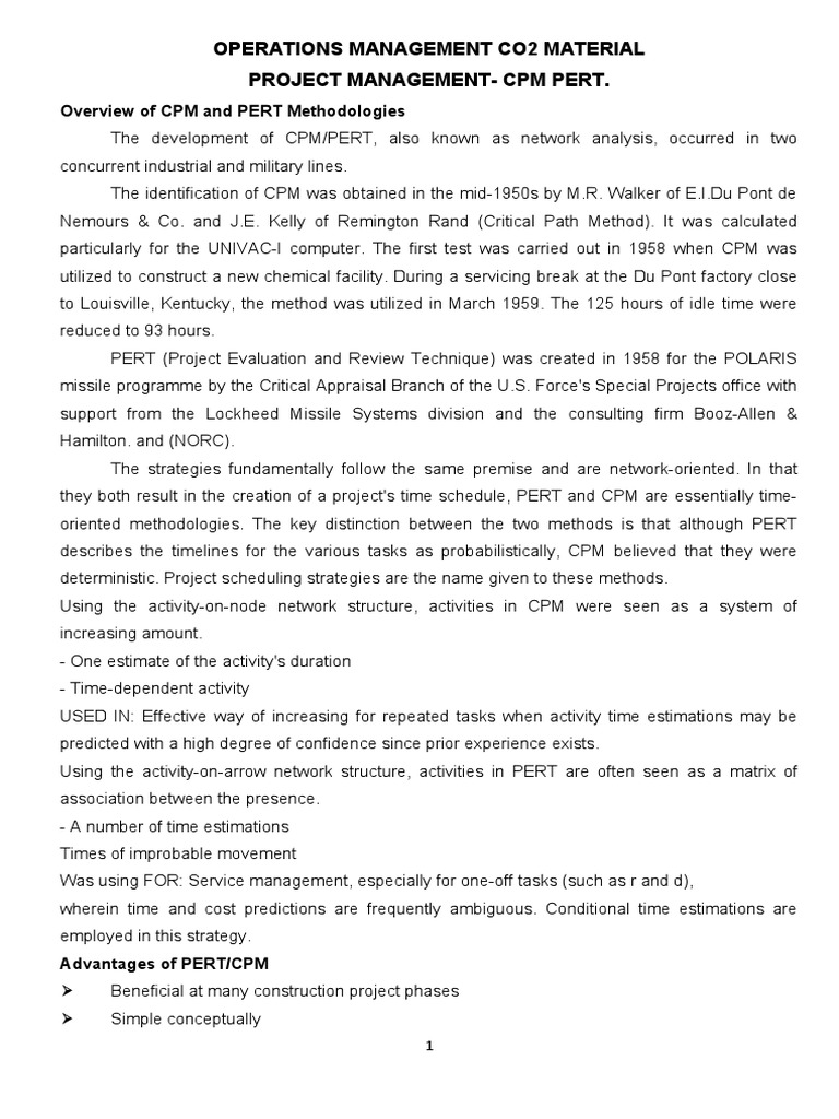CPM and PERT Project Management Overview | PDF | Economic Growth | Labour Economics