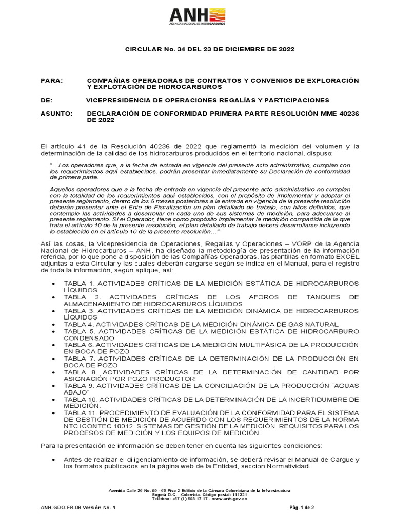 Circular 34 de 2022 | PDF