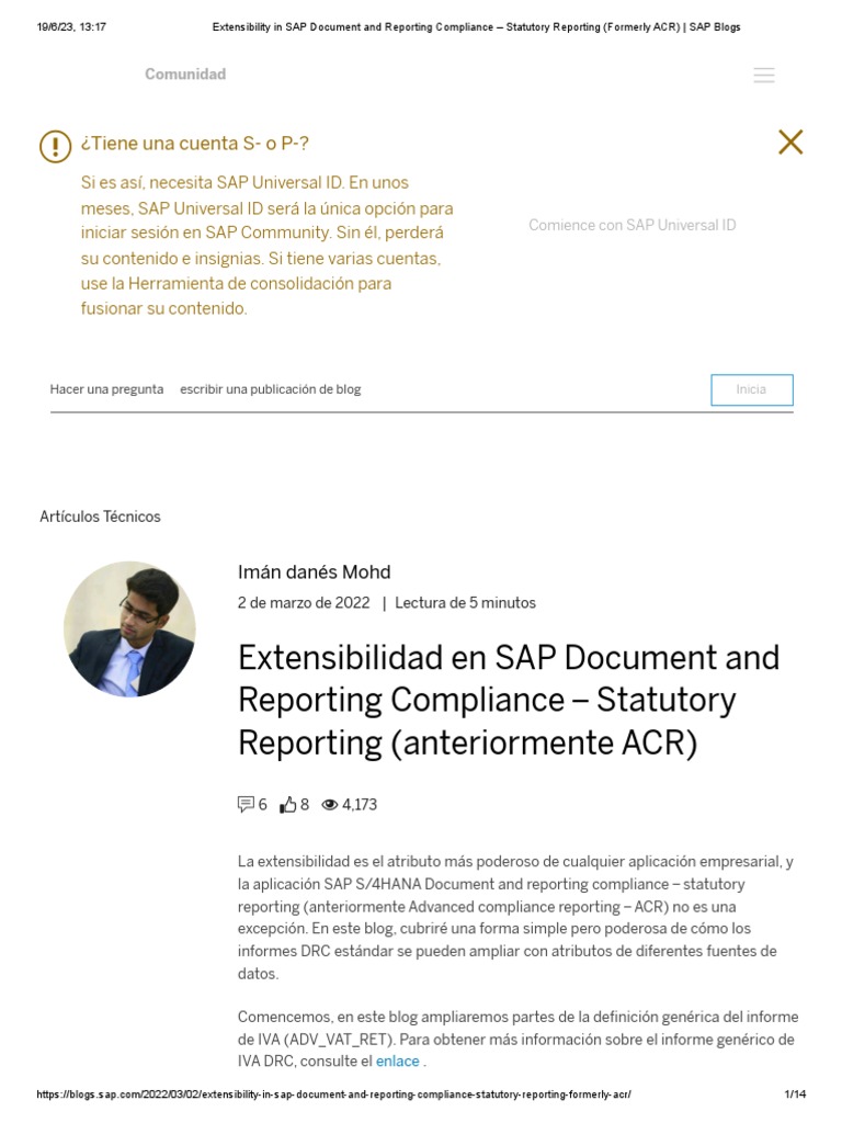 Extensibilidad en SAP DRC y ACR | PDF | Blog | Informática