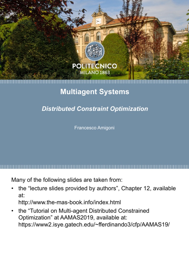 05 MAS Distributed Constraint Optimization | PDF | Mathematical Optimization | Computational Science