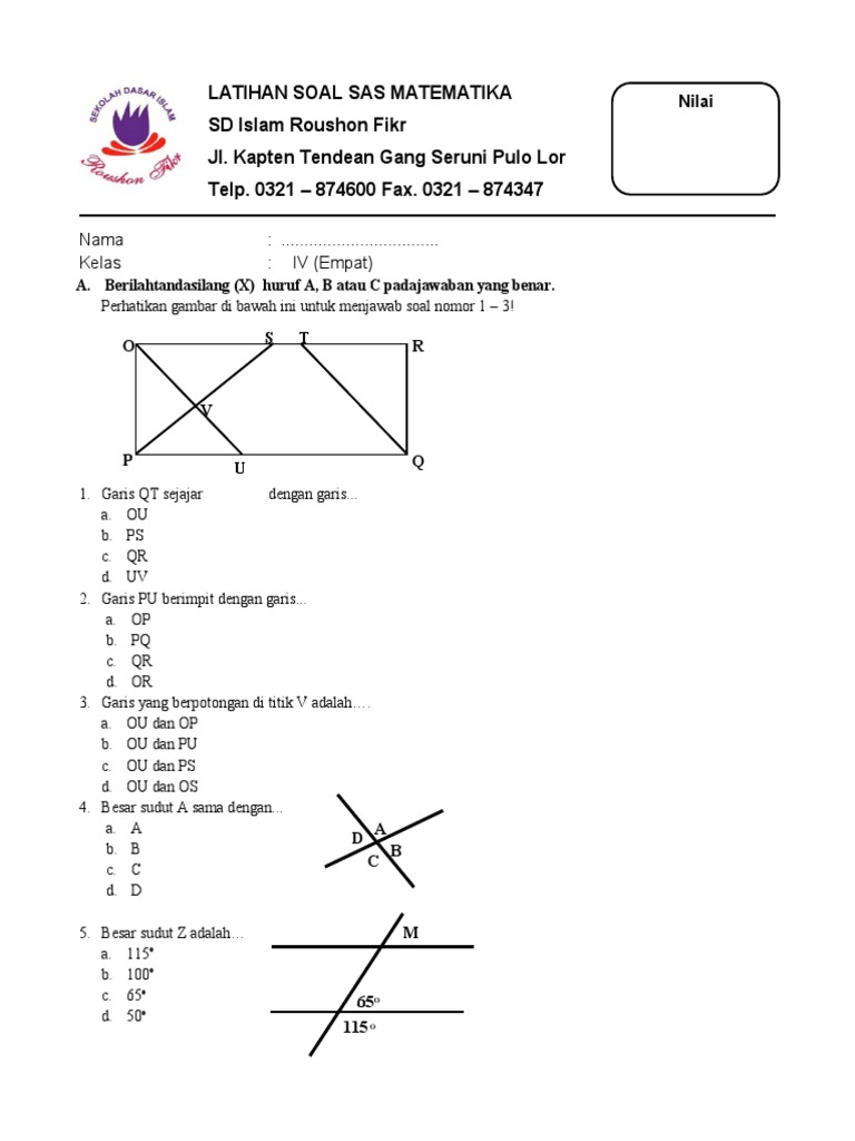 Latihan Soal Matematika Kelas IV | PDF