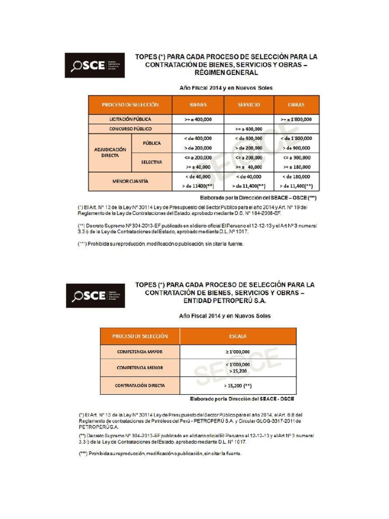 Topes Procesos de Seleccion | PDF