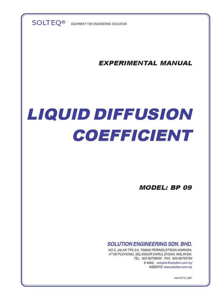 Manual Experimental - Liquid Diffussion Coefficient | PDF | Diffusion | Electrical Connector