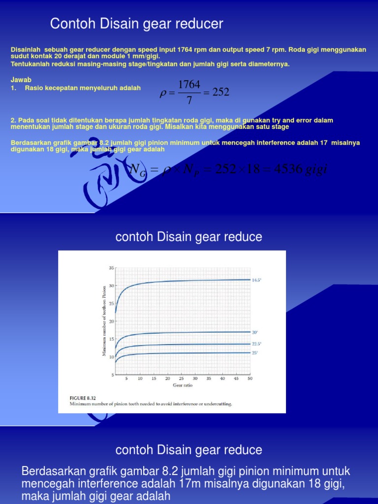 Contoh Disain Gear Reducer | PDF | Metode & Bahan Ajar