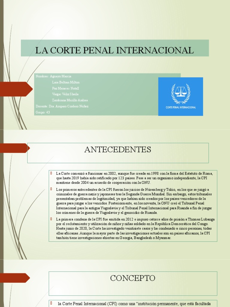 LA Corte Penal Internacional Exposicion | PDF | Corte Criminal ...