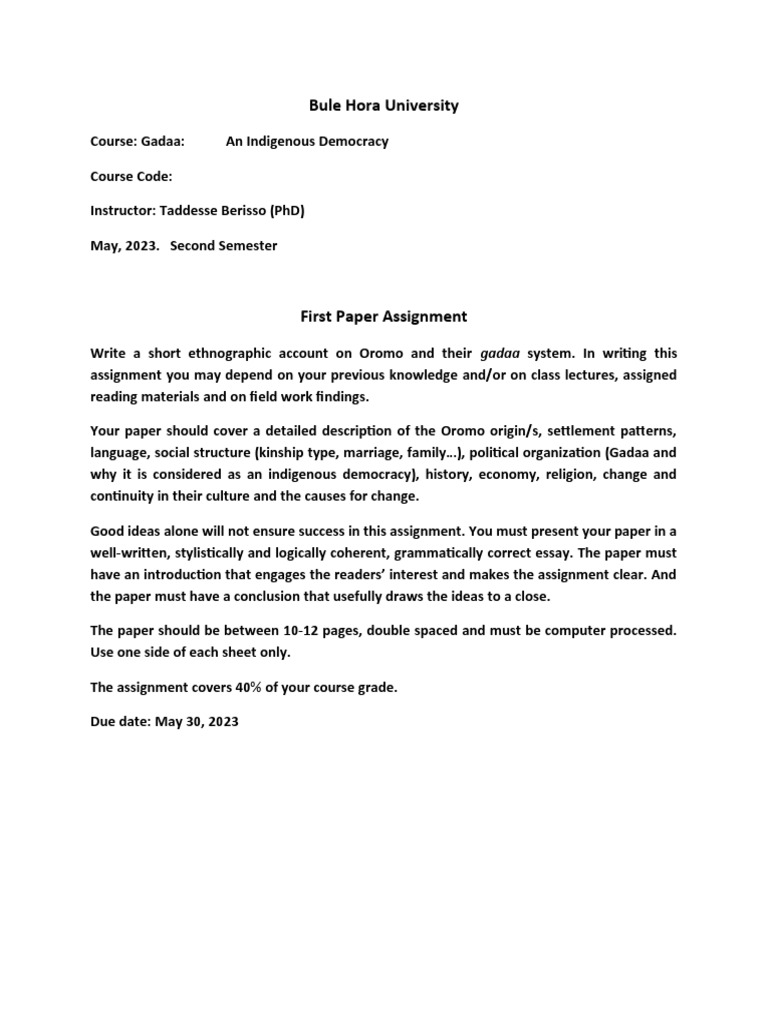 Bule Hora Universit, ASSIGNMENT | PDF | Language Arts & Discipline