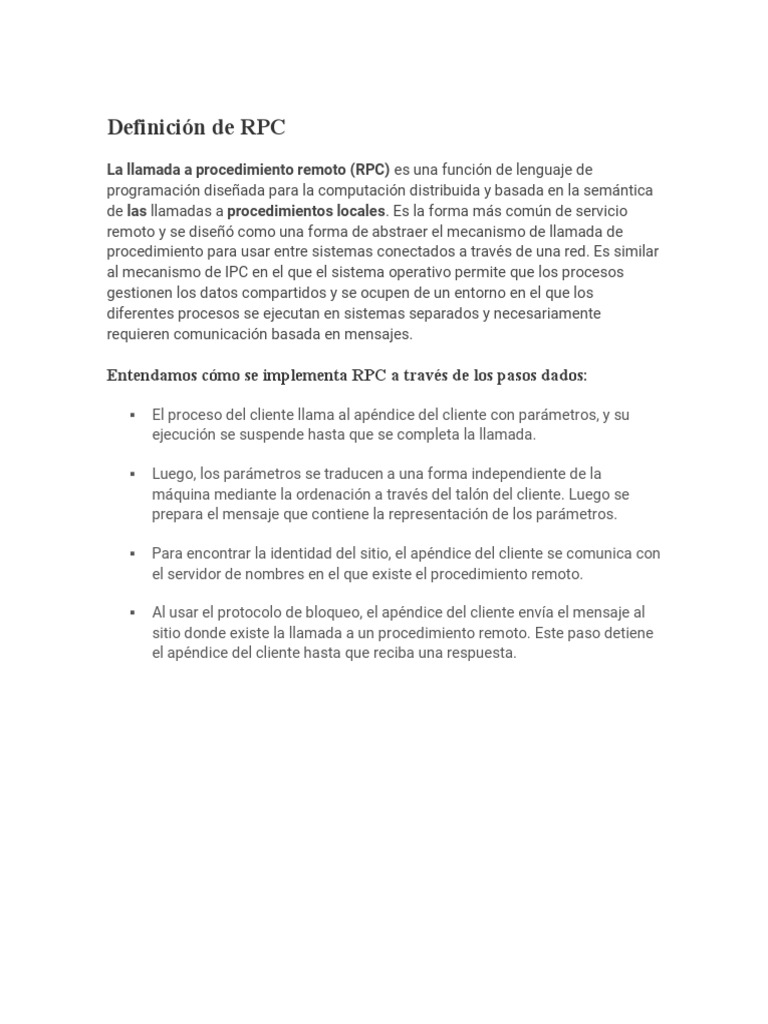 Definición de RPC | PDF | Java (lenguaje de programación ...