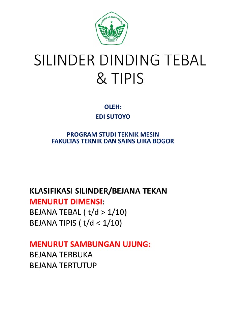 Analisis Silinder Dinding Tebal dan Tipis | PDF | Teknologi & Rekayasa