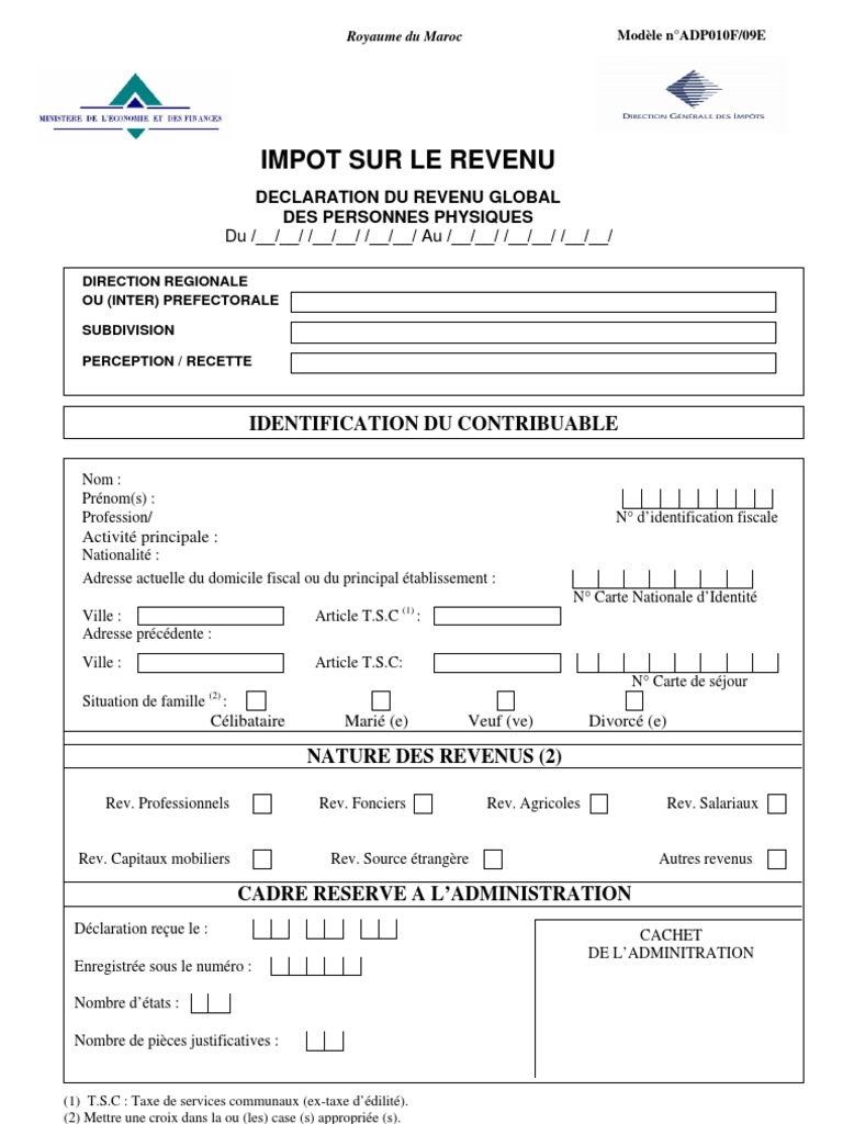Declaration Du Revenu Global | Salaires | Impôt sur le revenu