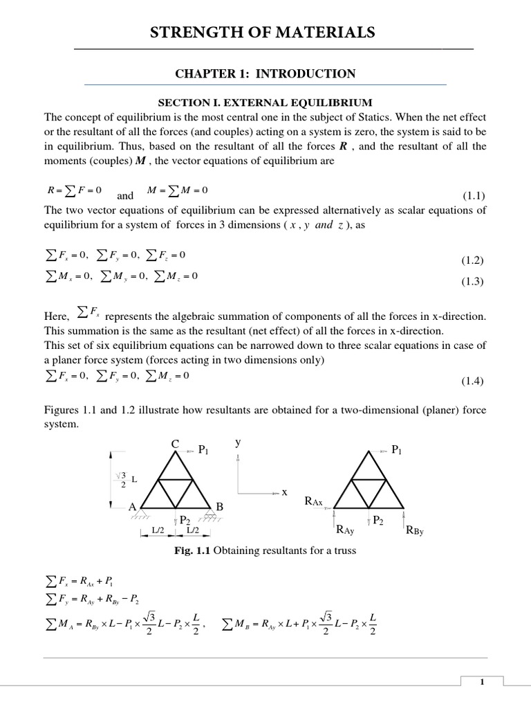 Strength of Materials | Download Free PDF | Stress (Mechanics) | Young ...