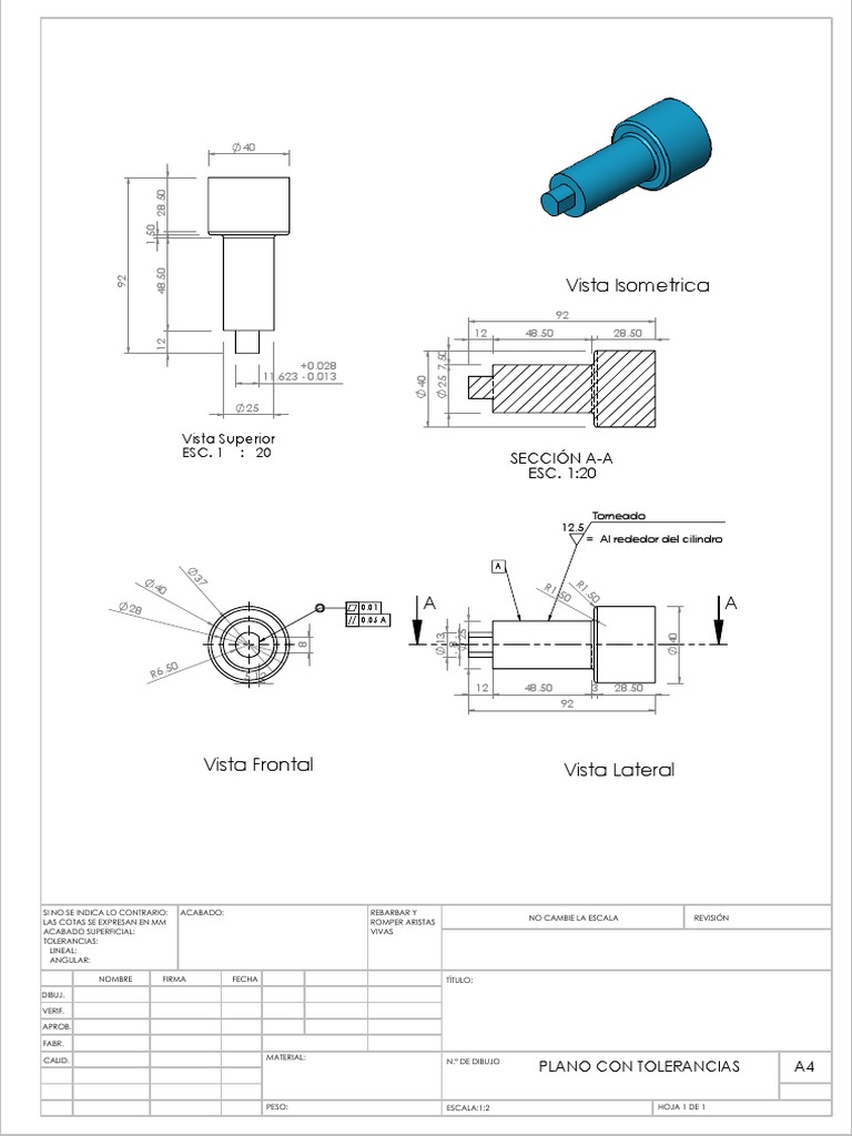 Plano de Pieza Ejemplo | PDF