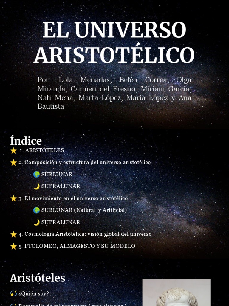 Cosmología del Universo Aristotélico | PDF | Ptolomeo | Aristóteles