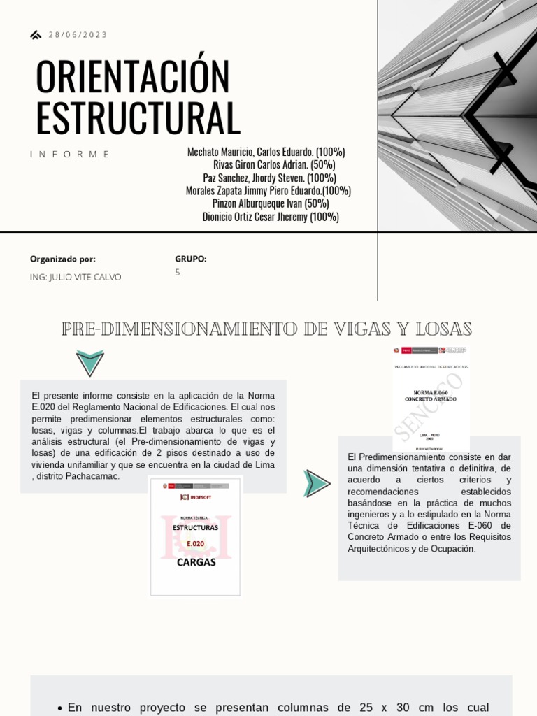 PRE-DIMENSIONAMIENTO DE VIGAS Y LOSAS | PDF