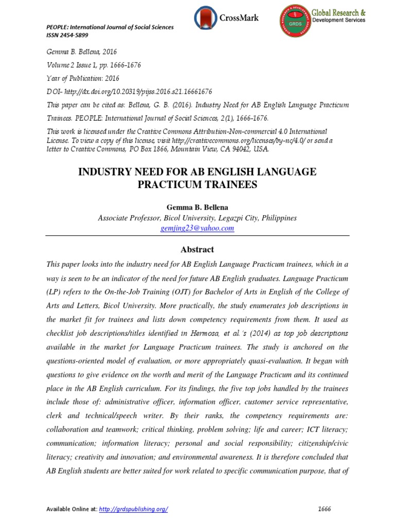 Industry Need For Ab English Language | PDF | Critical Thinking ...