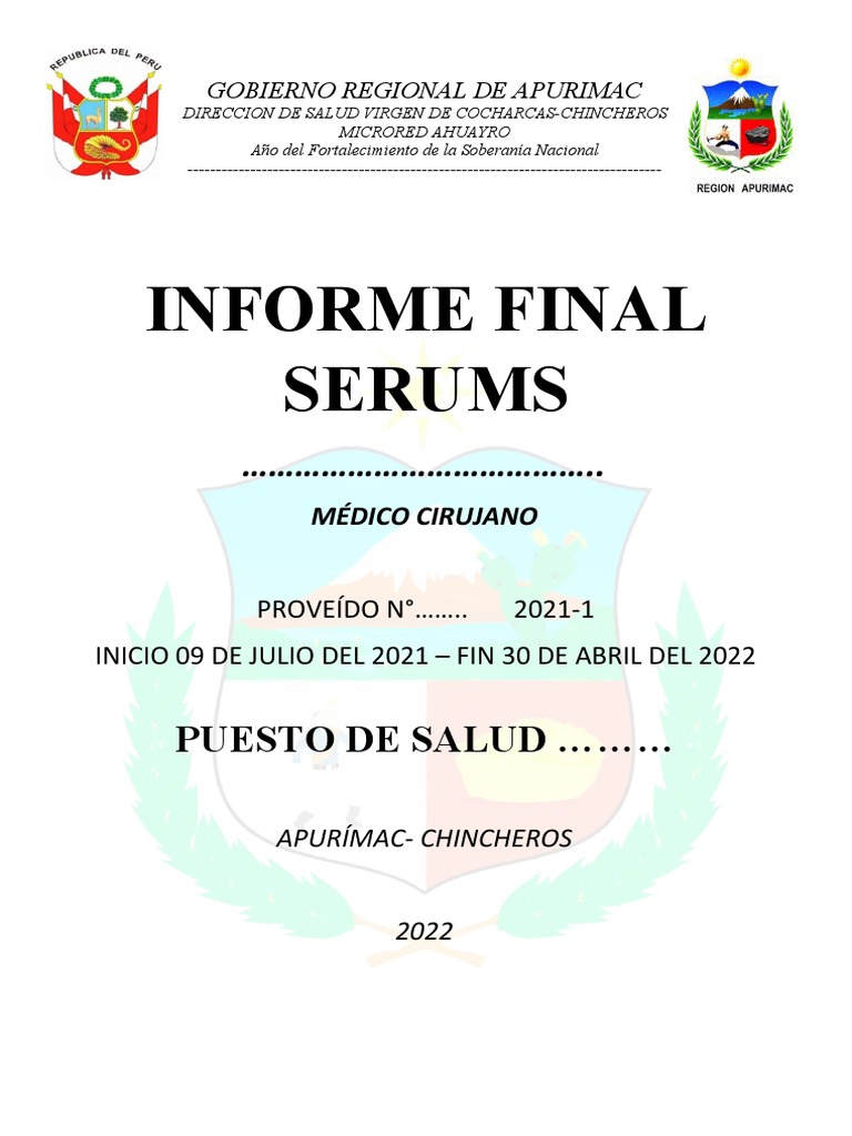 Informe Final Serums Oficial | PDF