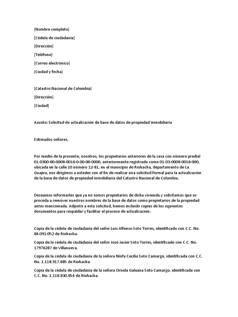 Solicitud Catastro Todos | PDF