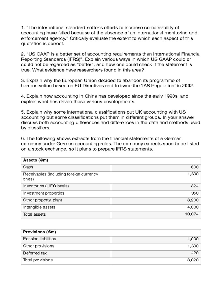 Accounting Standards Comparison and Analysis | PDF | International ...