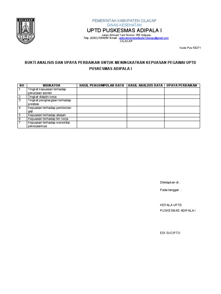 Bukti Analisis & Upaya Perbaikan Untuk Peningkatan Kepuasan Adipala | PDF