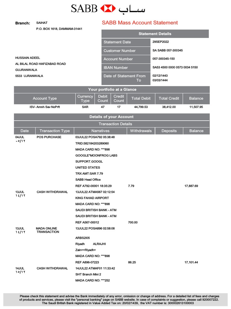 Statements | PDF | Automated Teller Machine | Deposit Account