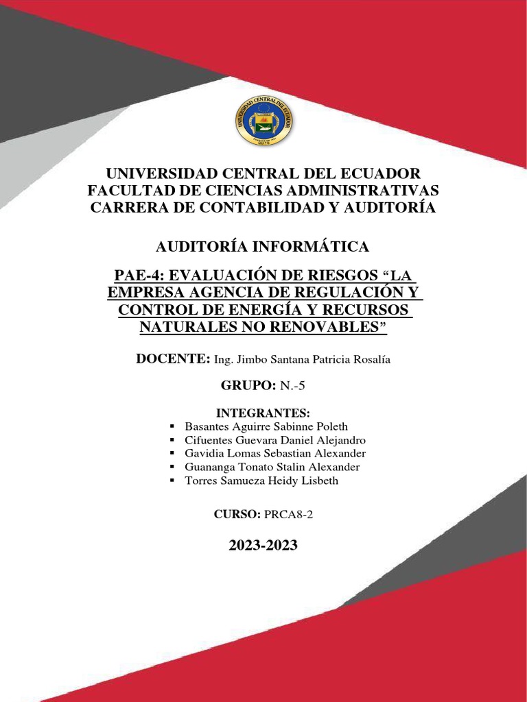 Grupo 5 Trabajo Grupal Pae 5 | PDF | Auditoría | Riesgo