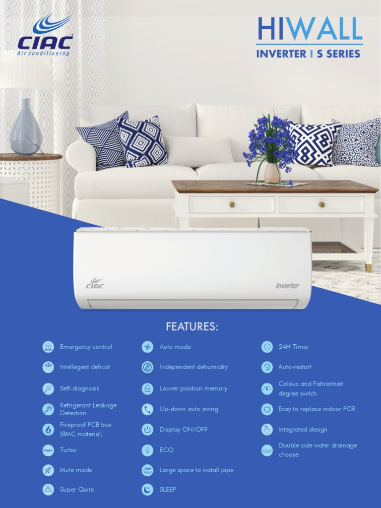 Ciac - HW Brochure Seer 16 | PDF | Air Conditioning | Home Appliance