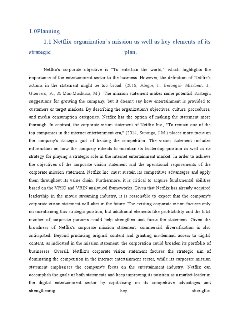 Planning 2 | PDF | Strategic Management | Netflix