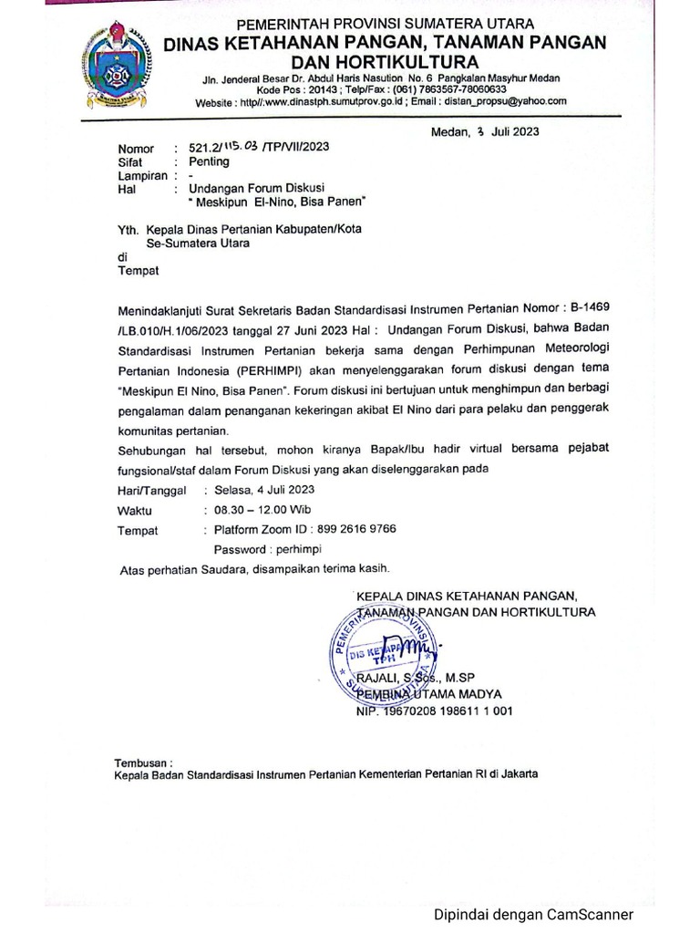 Surat Undangan Forum Diskusi | PDF