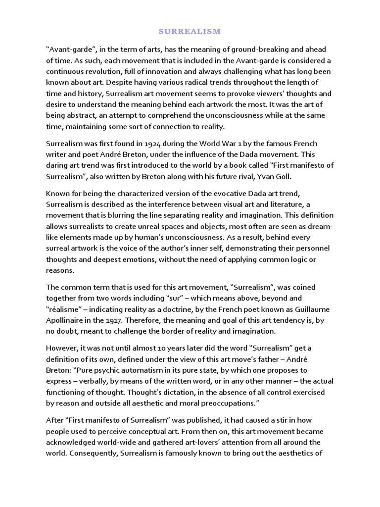 Surrealism | PDF | Surrealism | Paintings