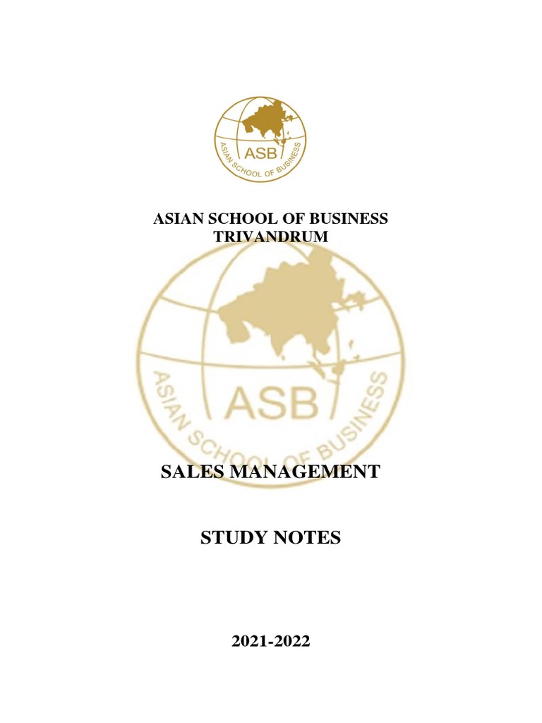 Sales Management Notes - All | PDF | Sales | Gross Margin