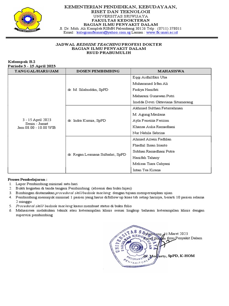Koas (Azwin, Fadhil, Subhan, Hanifah, Melissa, Intan) - 2023 Kel. B.2 (Prabumulih 3-15 Apr) Dr ...