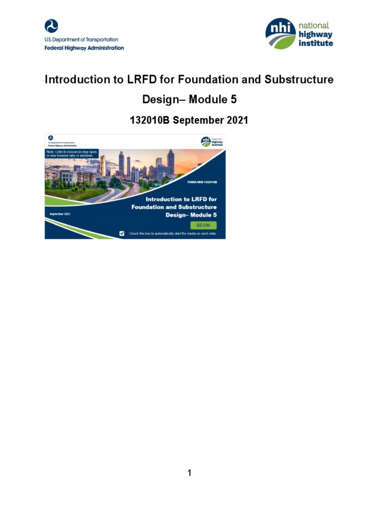 Introduction To LRFD For Foundation and Substructure Design - Module 5 | PDF | Deep Foundation ...