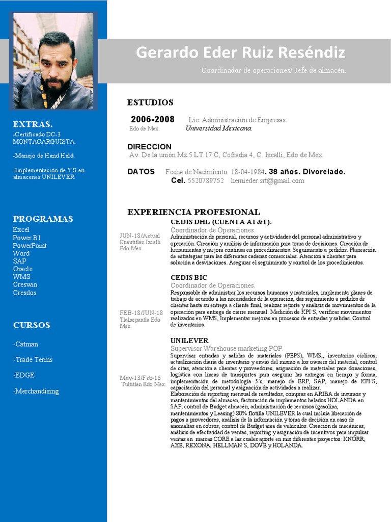 C.V EDER RUIZ Actual 2023 | PDF | Business | Economias