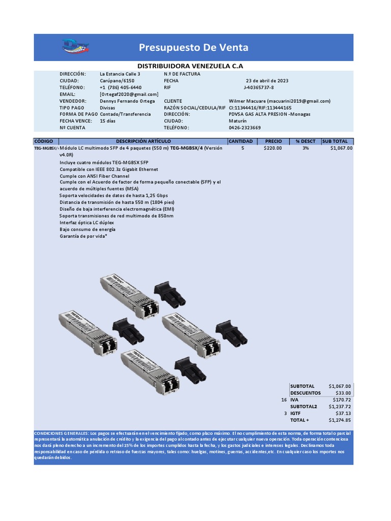 Modulo SFP Teg-Mgbsx4-1 | PDF | Ingeniería Informática | Telecomunicaciones
