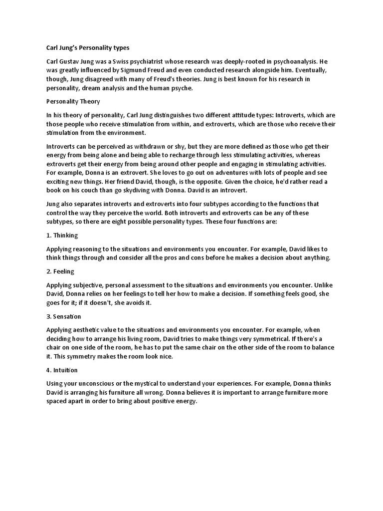 Carl Jung Pdf Carl Jung Personality Type