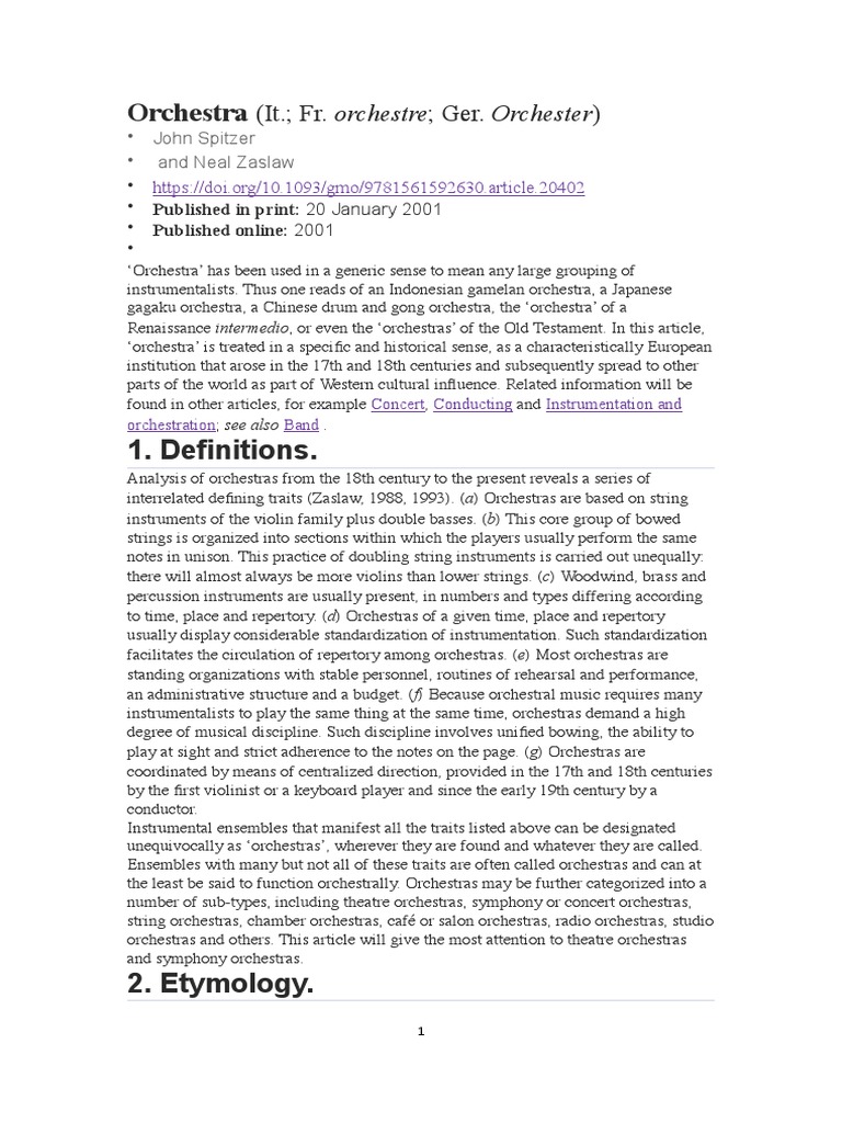Historical Overview of Orchestras | PDF | Orchestras | Conducting