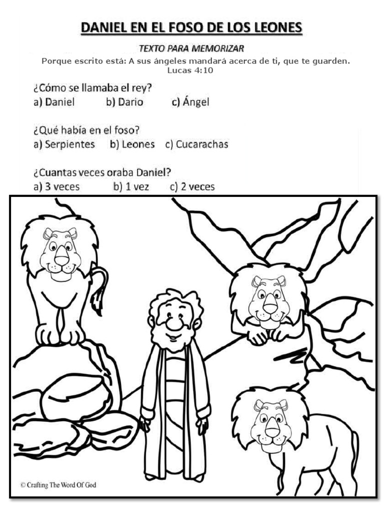 DANIEL EN EL FOSO DE LOS LEONES DIBUJO | PDF