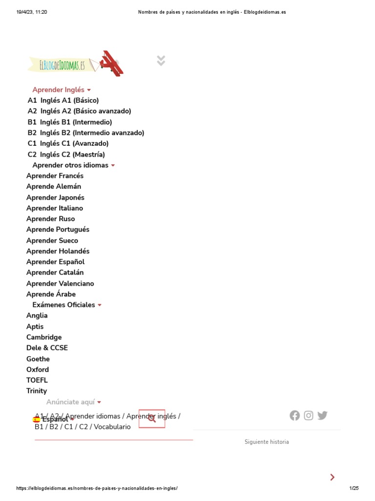 Nombres de Países y Nacionalidades en Inglés - Elblogdeidiomas - Es ...