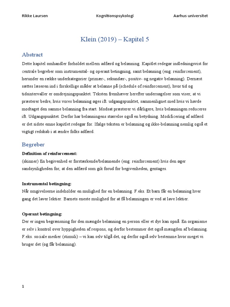 Klein Kap 5 | PDF