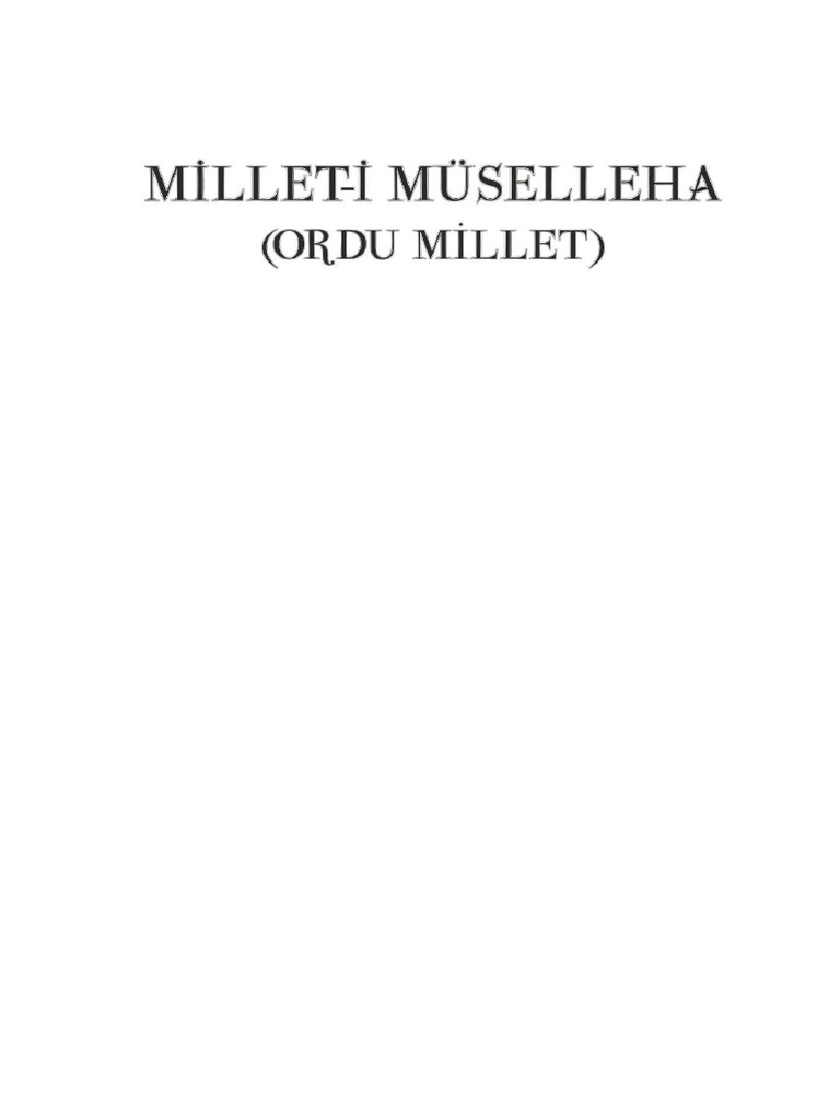 Von Der Goltz - Millet-I Muselleha-Ordu Millet | PDF