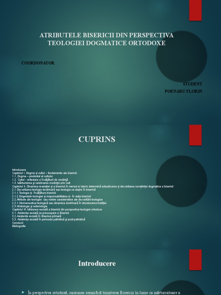 Mod Atributele Bisericii Din Perspectiva Teologiei Dogmatice Ortodoxe | PDF