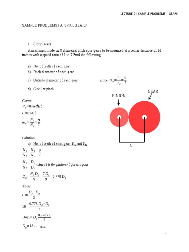 Gear Design and Problem Solutions | PDF | Gear | Machines