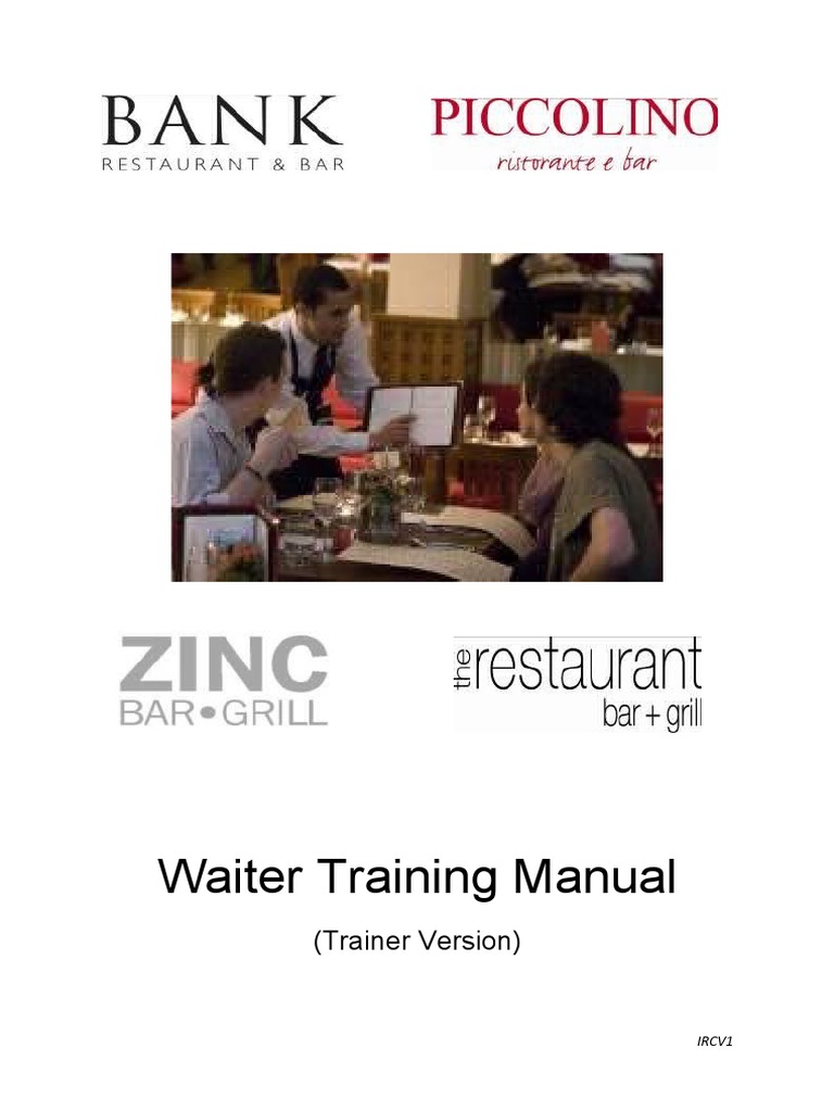 Waiter Training Manual Guide | PDF | Waiting Staff | Menu