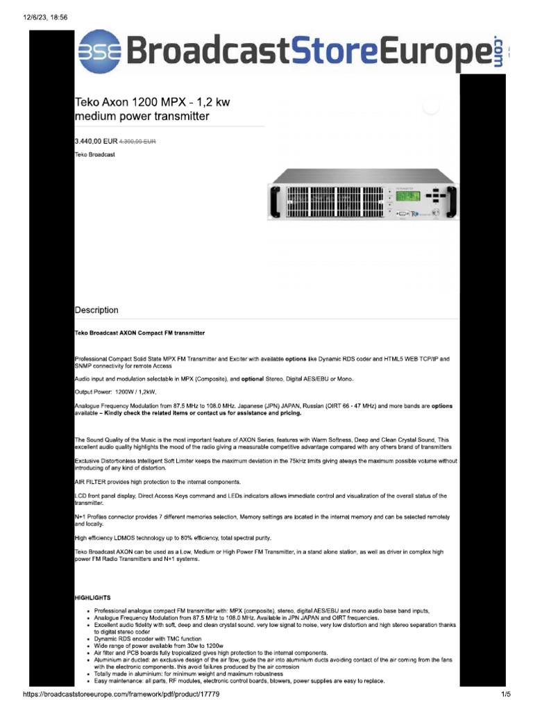 Axon 1200MPX | PDF