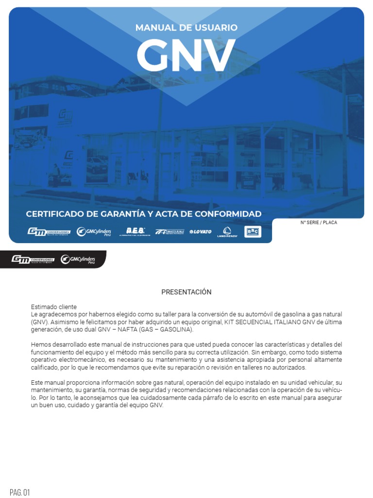 Manual de Conversión a GNV para Vehículos | PDF | Inyección de ...