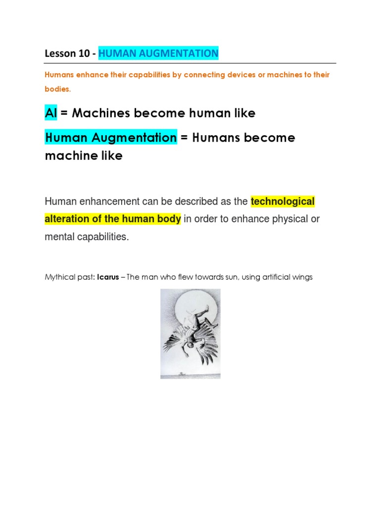 Lesson 10 - Human Augmentation | PDF | Computers | Technology & Engineering