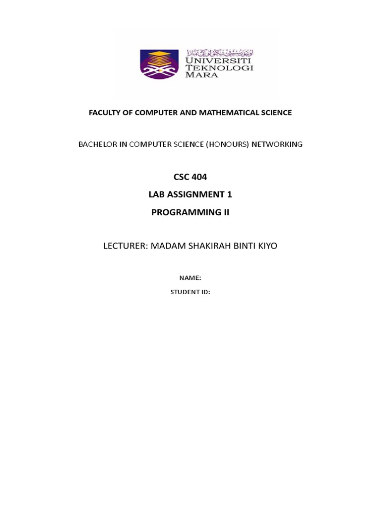 Lab Assignment Programming | PDF | Area | Computer Programming Lab Assignment Programming | PDF | Area | Computer Programming