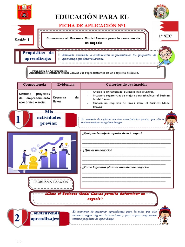 1°-2° Ficha de Aplicación-Sesión1-Sem.1-Exp.4-Educacion para El Trabajo | PDF | Negocios ...